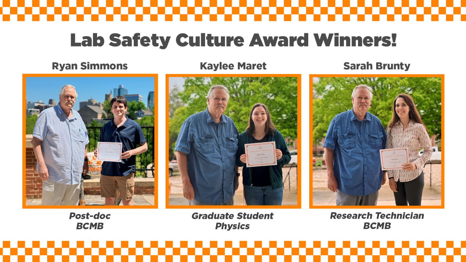 Lab Safety Culture Award Winners | Environmental Health & Safety