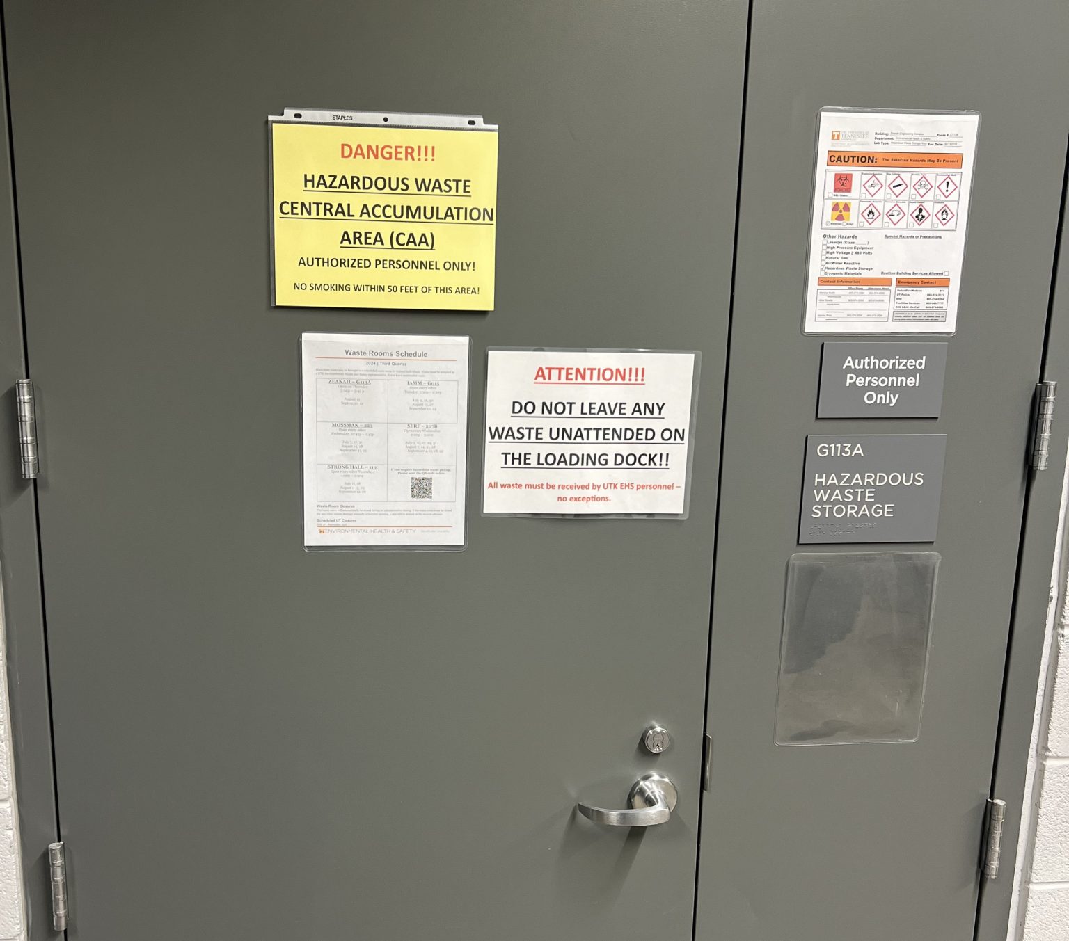 New Waste Room opening in Zeanah | Environmental Health & Safety